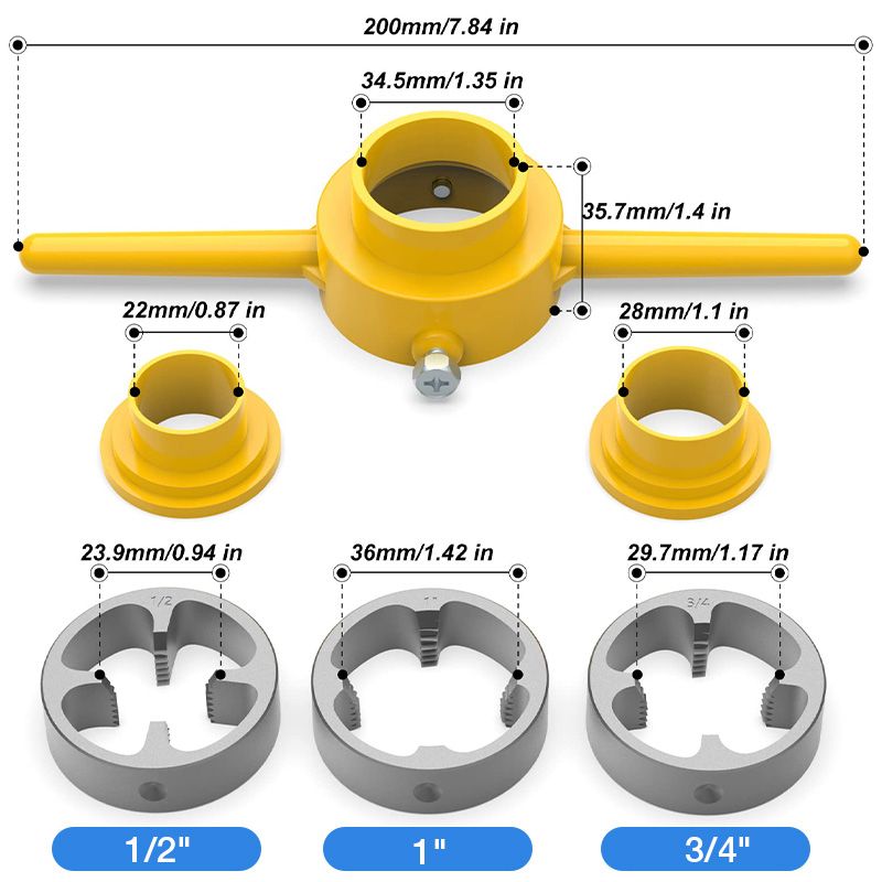 🔥Hot Sale🔥6PCS Plastic Pipe Thread Die Kit – qualitd