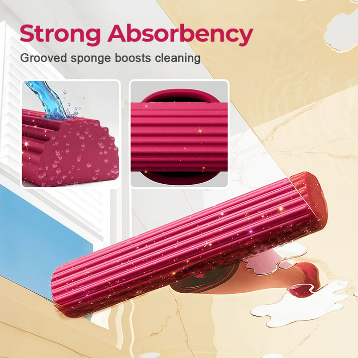Portable Pull-to-Wring Sponge Mop – qualitd